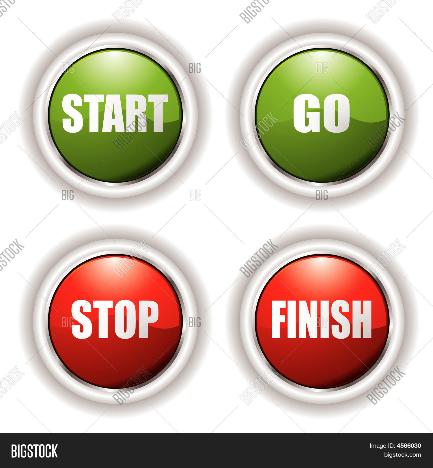 Stop Start Button Vector & Photo (Free Trial) | Bigstock