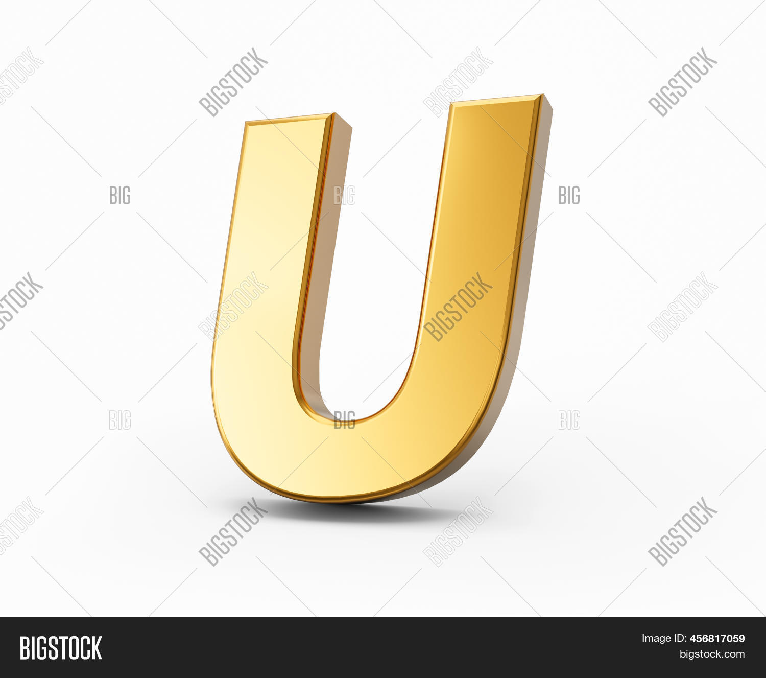 Golden Alphabet U On Image & Photo (Free Trial) | Bigstock