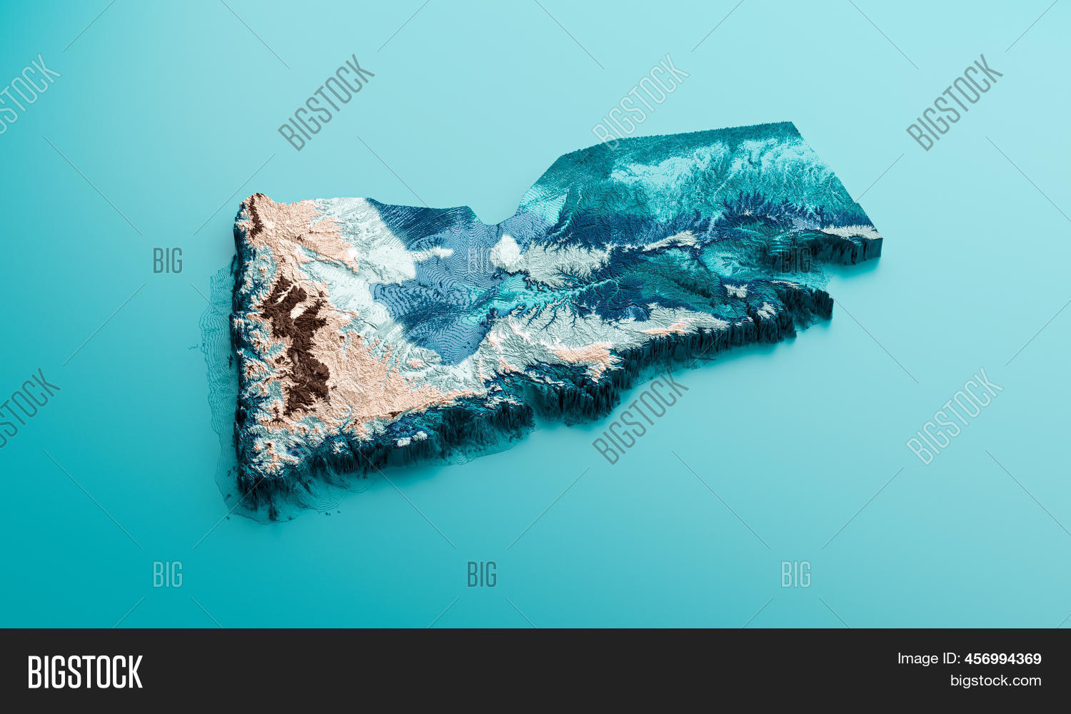 Topographic Yemen Map Image & Photo (Free Trial) | Bigstock