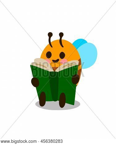 Cute Bee Reading Book Vector & Photo (Free Trial) | Bigstock