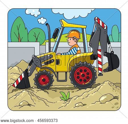 Construction Tractor Vector & Photo (Free Trial) | Bigstock