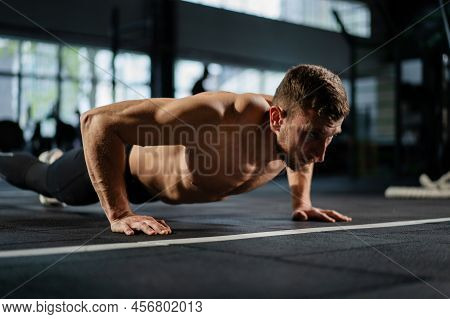 Man Doing Push Ups Gym Image & Photo (Free Trial) | Bigstock