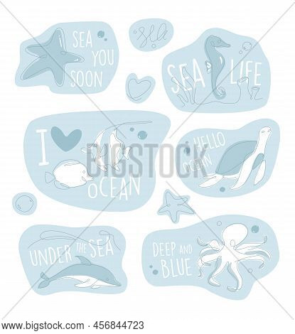 One Line Marine Life Vector & Photo (Free Trial) | Bigstock