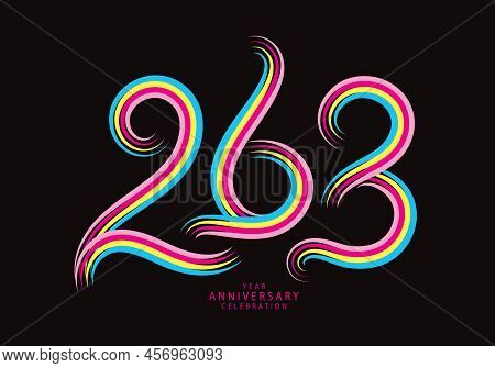 263 Number Design Vector, Graphic T Shirt, 263 Years Anniversary ...