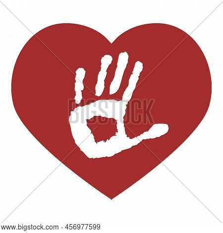 Imprint Hand Heart. Vector & Photo (Free Trial) | Bigstock