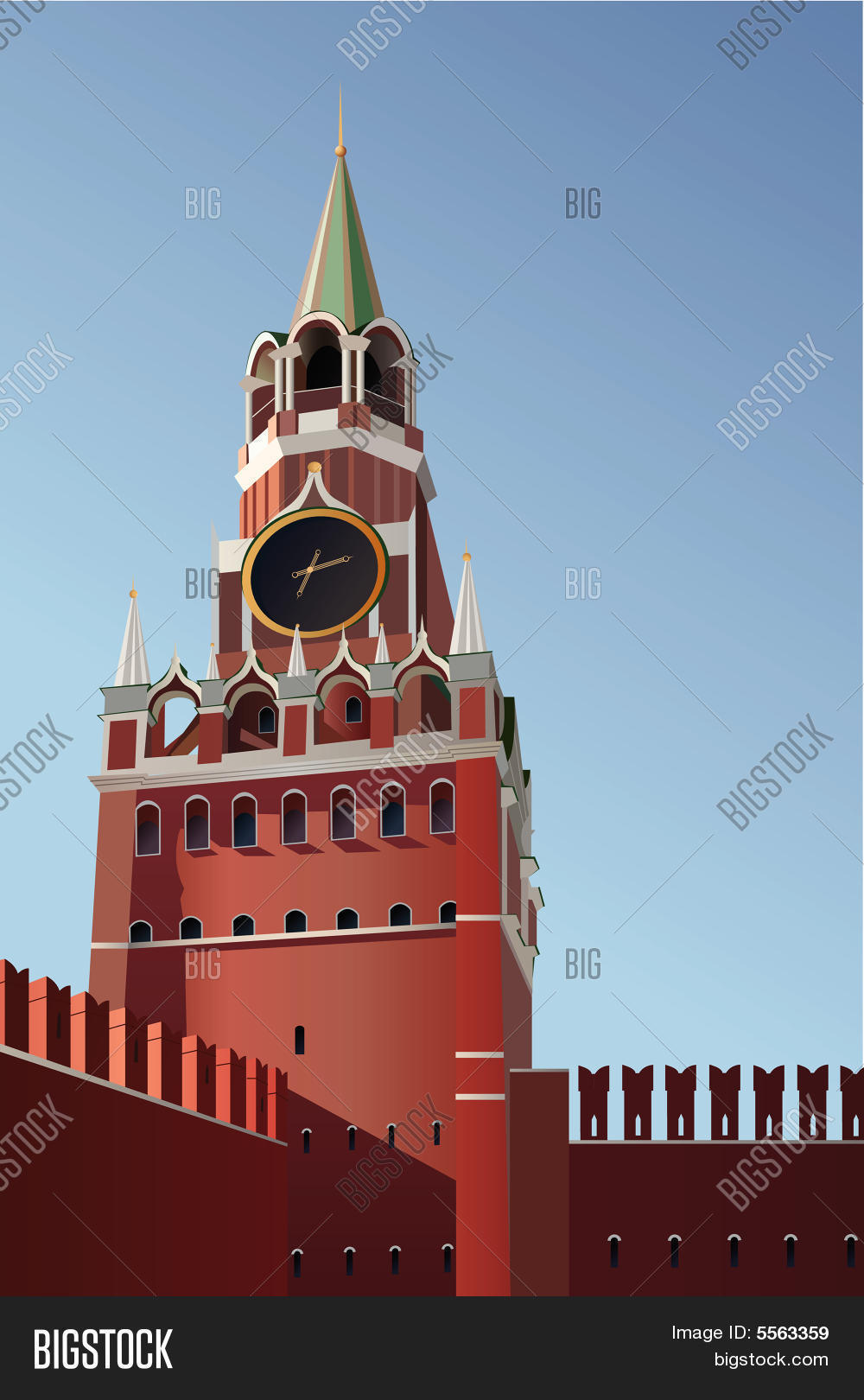 Kremlin Tower Moscow Vector & Photo (Free Trial) | Bigstock