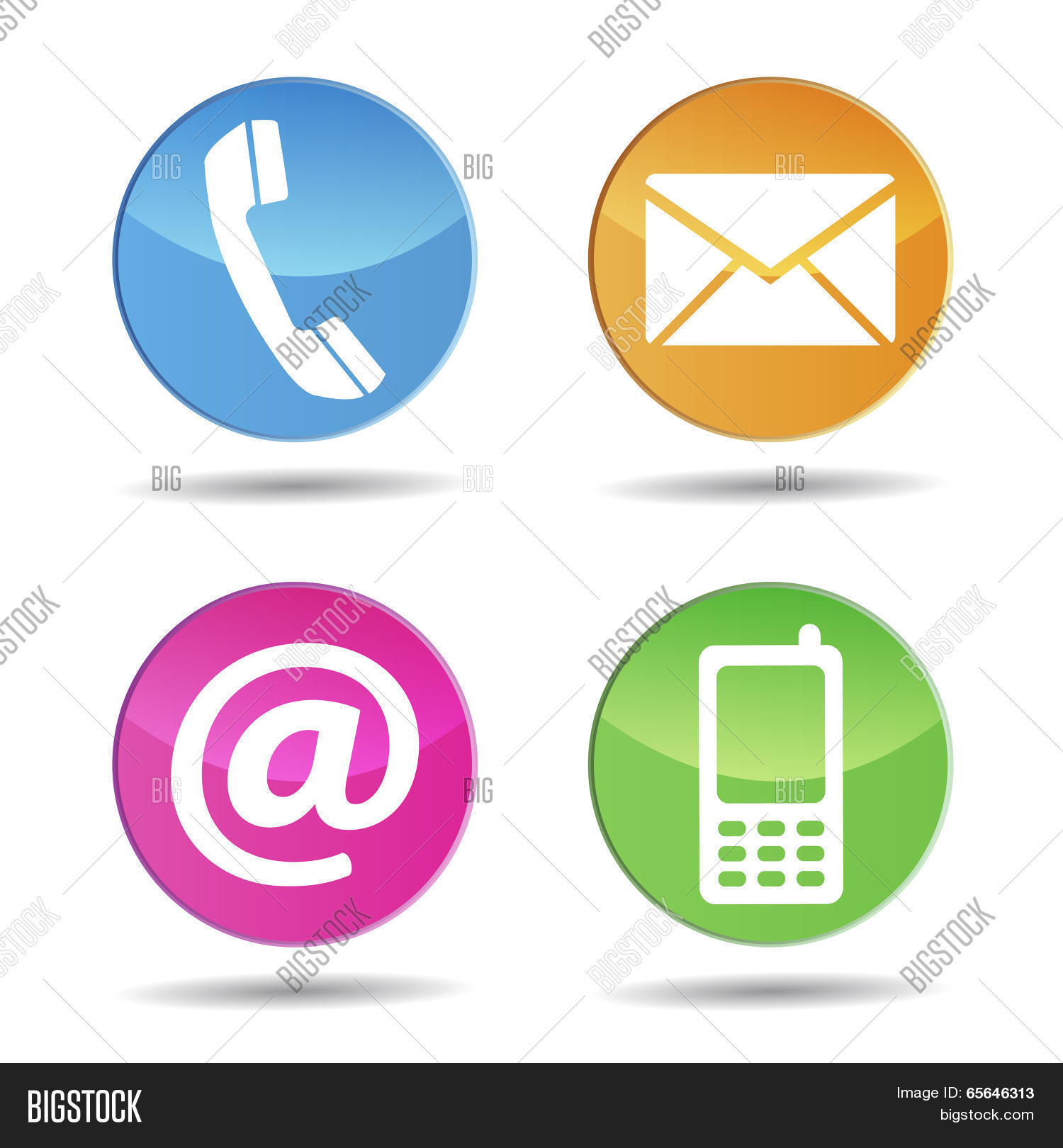 Colorful Contact Us Vector & Photo (Free Trial) | Bigstock