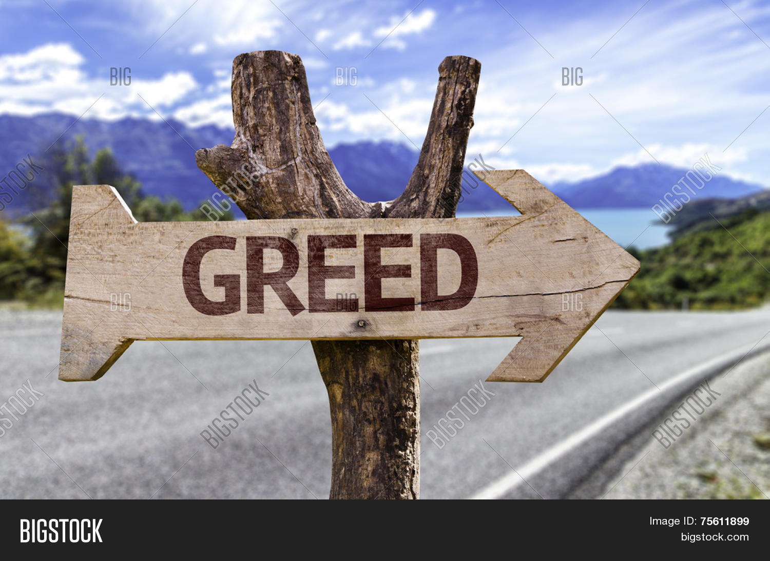 Greed Wooden Sign Image & Photo (Free Trial) | Bigstock
