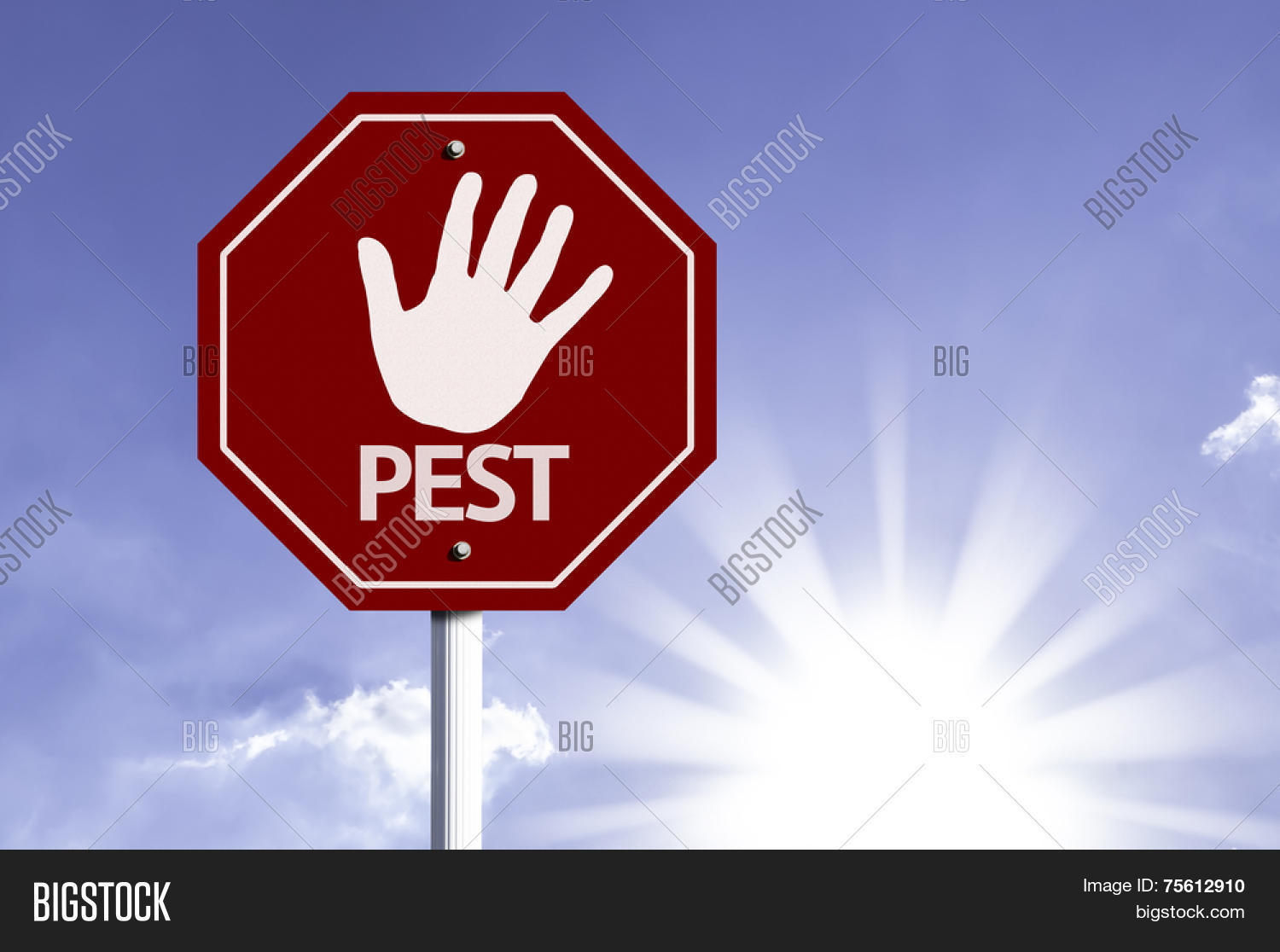 Stop Pest Red Sign Sun Image & Photo (Free Trial) | Bigstock