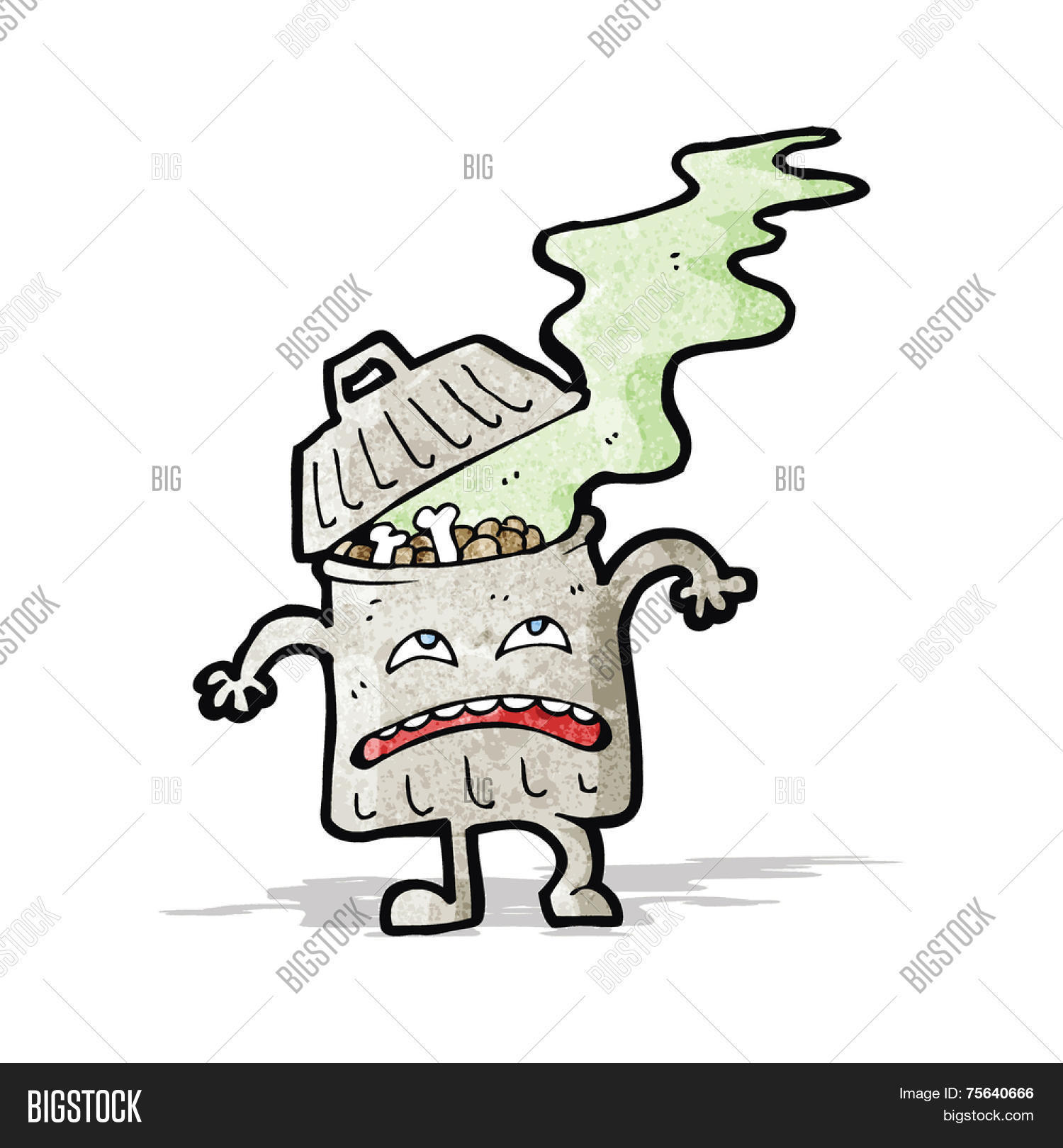 Cartoon Garbage Can Vector & Photo (Free Trial) | Bigstock