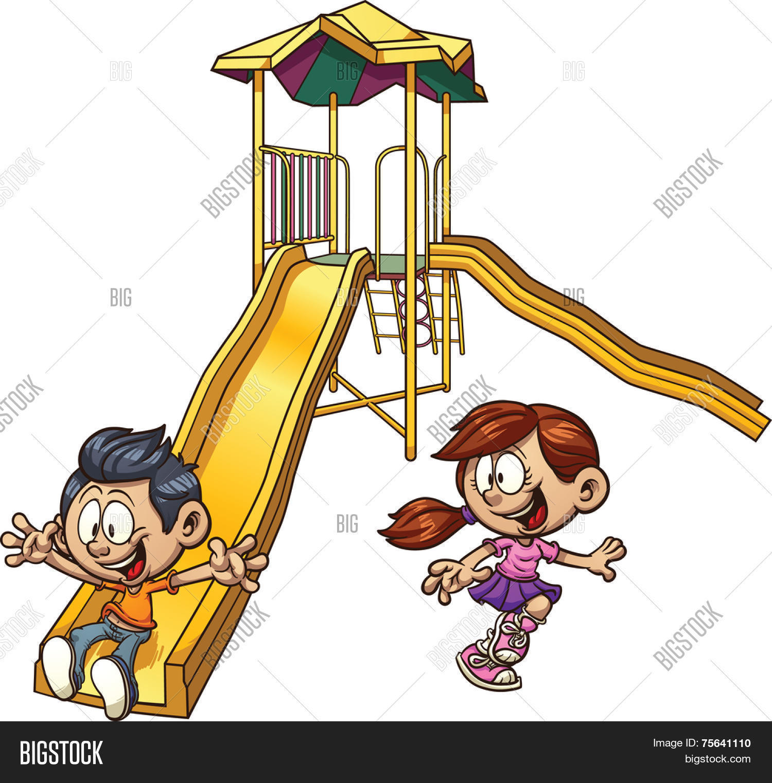 Cartoon Kids Playing Vector & Photo (Free Trial) | Bigstock