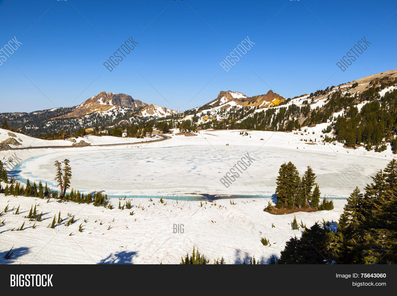 Snow On Mount Lassen Image & Photo (Free Trial) | Bigstock