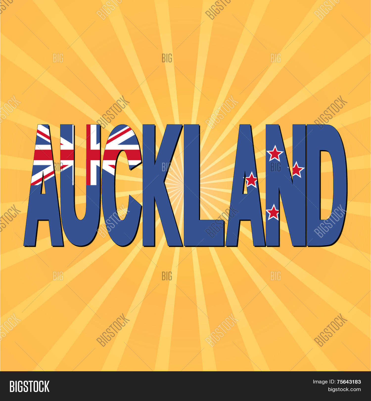 Auckland Flag Text Vector & Photo (Free Trial) | Bigstock