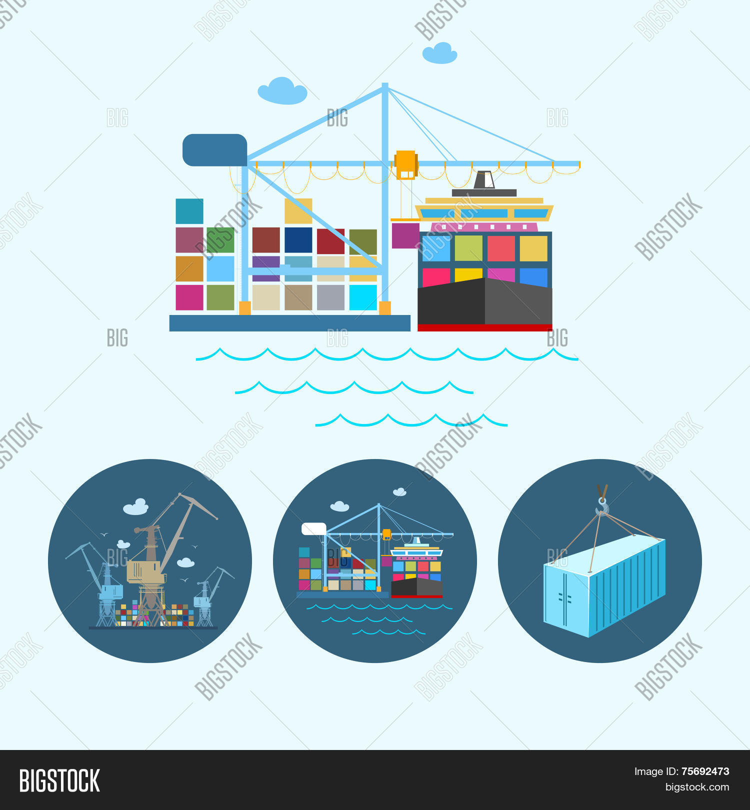Set Icons Container, Vector & Photo (Free Trial) | Bigstock