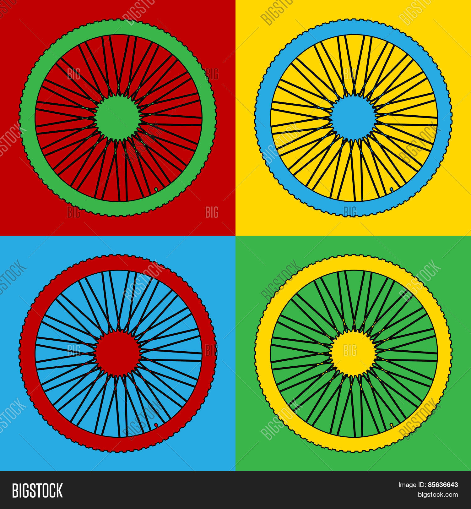 Pop Art Bicycle Wheel Vector & Photo (Free Trial) | Bigstock