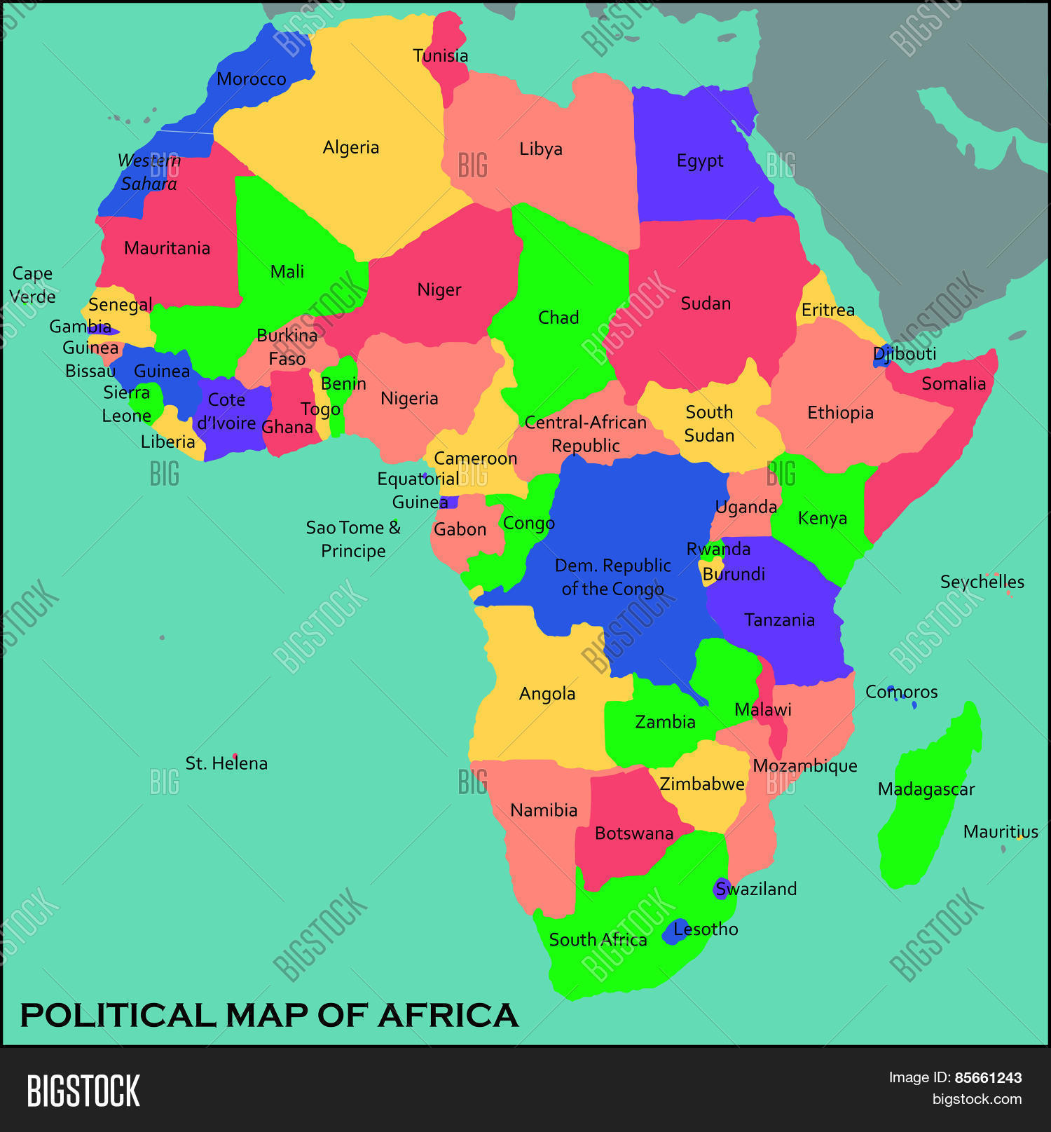 Political Map Africa Vector & Photo (Free Trial) | Bigstock