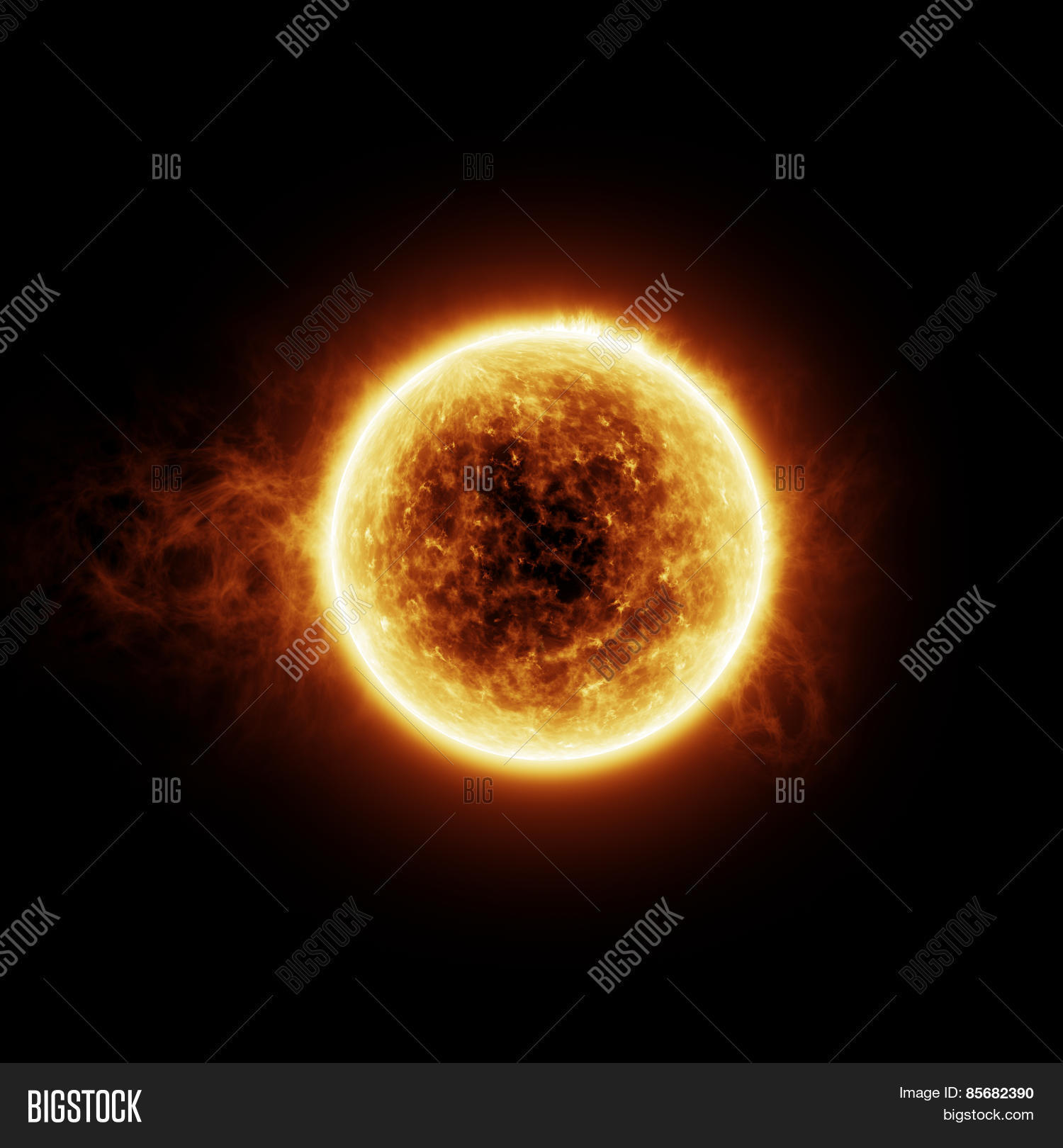 Burning Sun On Black Image & Photo (Free Trial) | Bigstock