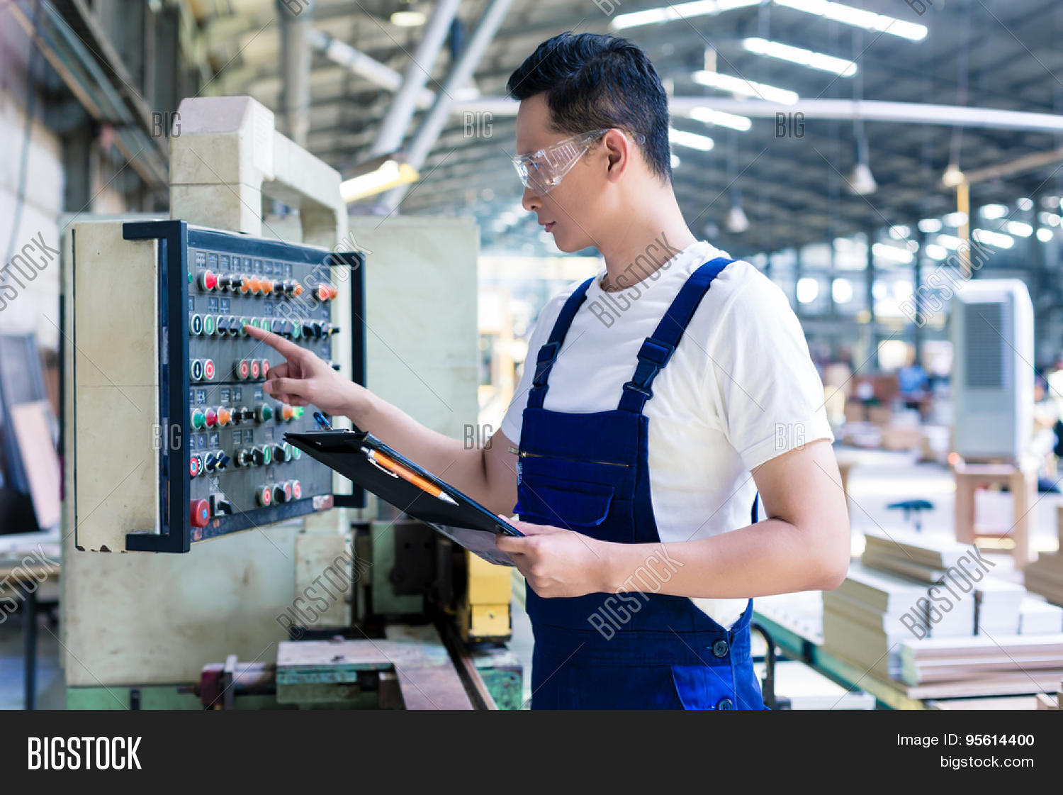 Worker Pressing Image & Photo (Free Trial) | Bigstock