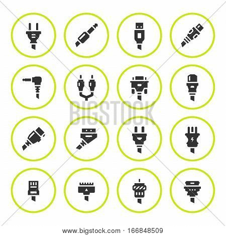 Set Round Icons Plugs Vector & Photo (Free Trial) | Bigstock