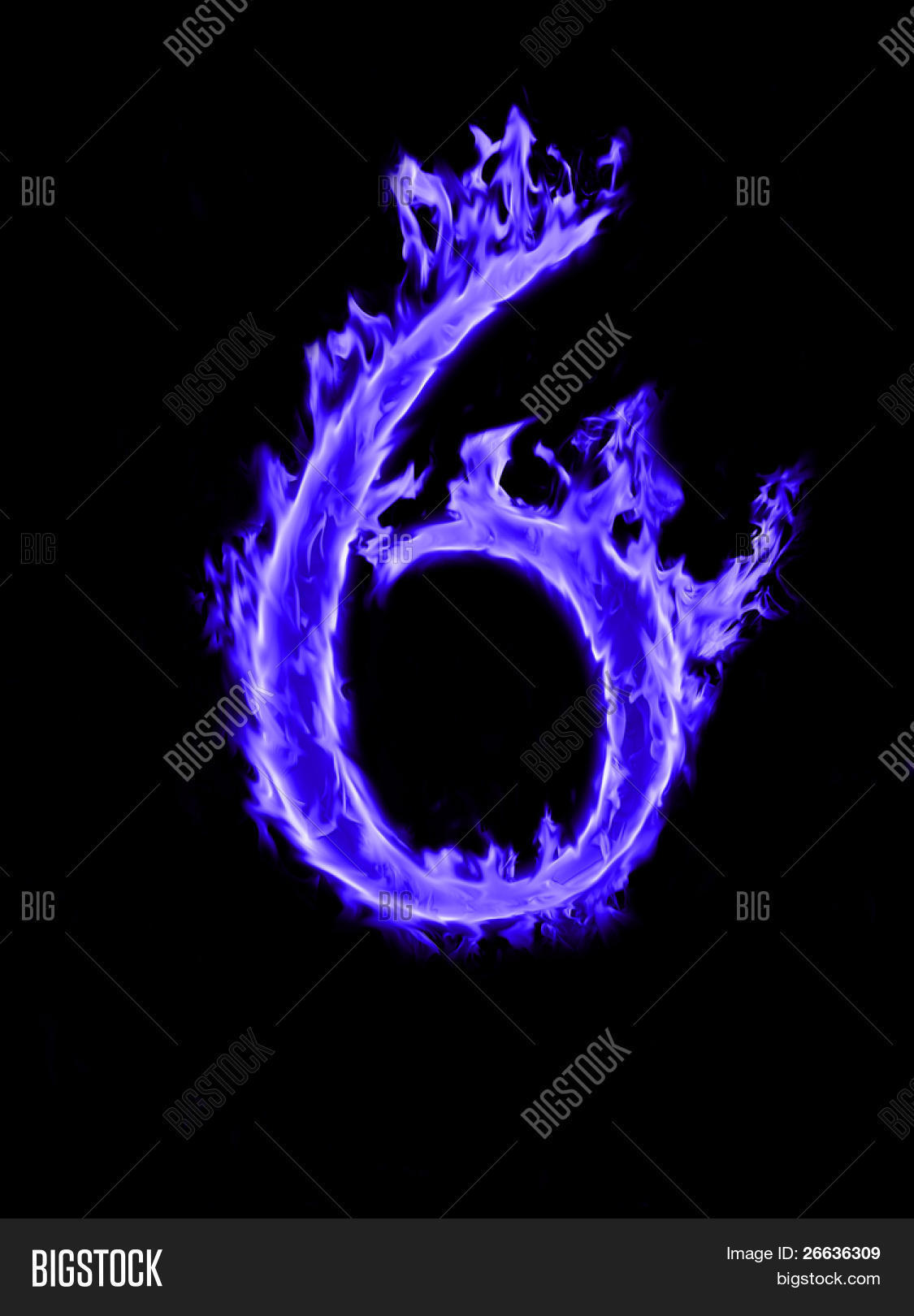 Gas Fire Number "6" Image & Photo (Free Trial) | Bigstock