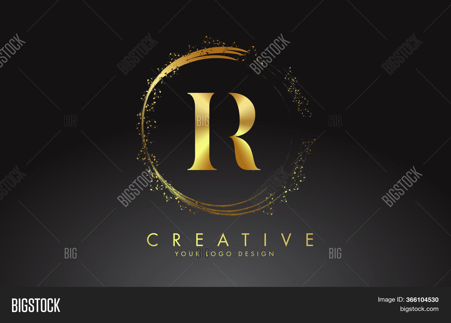 R Golden Letter Logo Vector & Photo (Free Trial) | Bigstock
