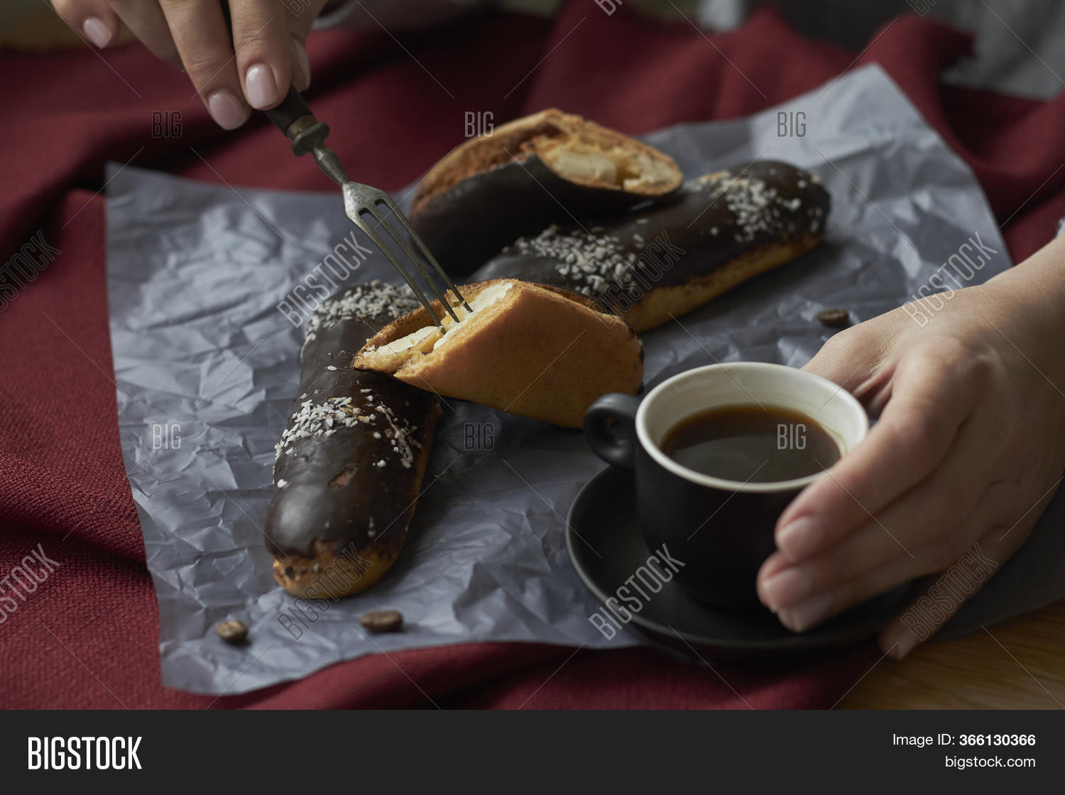 Woman Eating Eclairs Image & Photo (Free Trial) | Bigstock