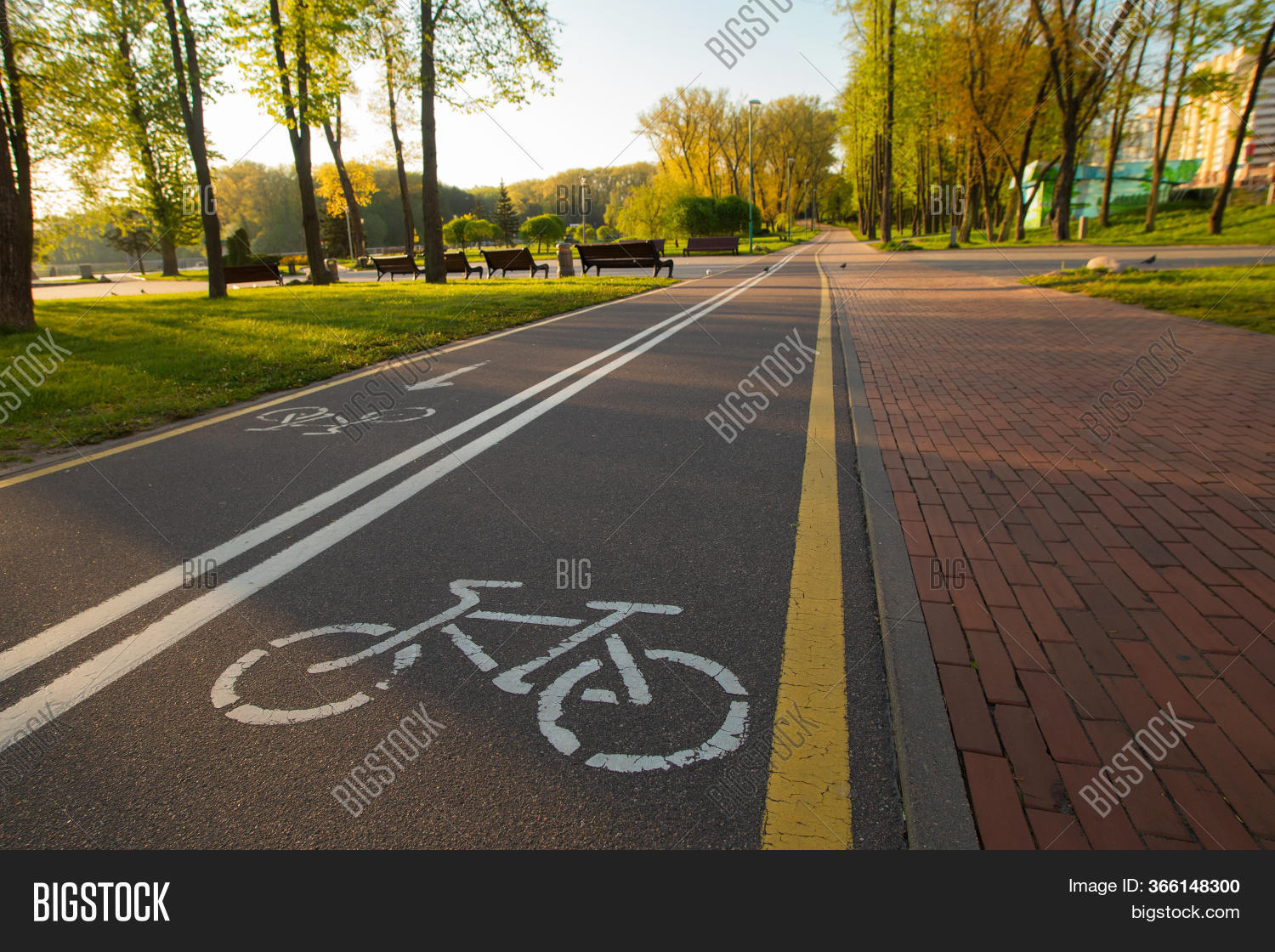 Empty Bike Path Route Image & Photo (Free Trial) | Bigstock