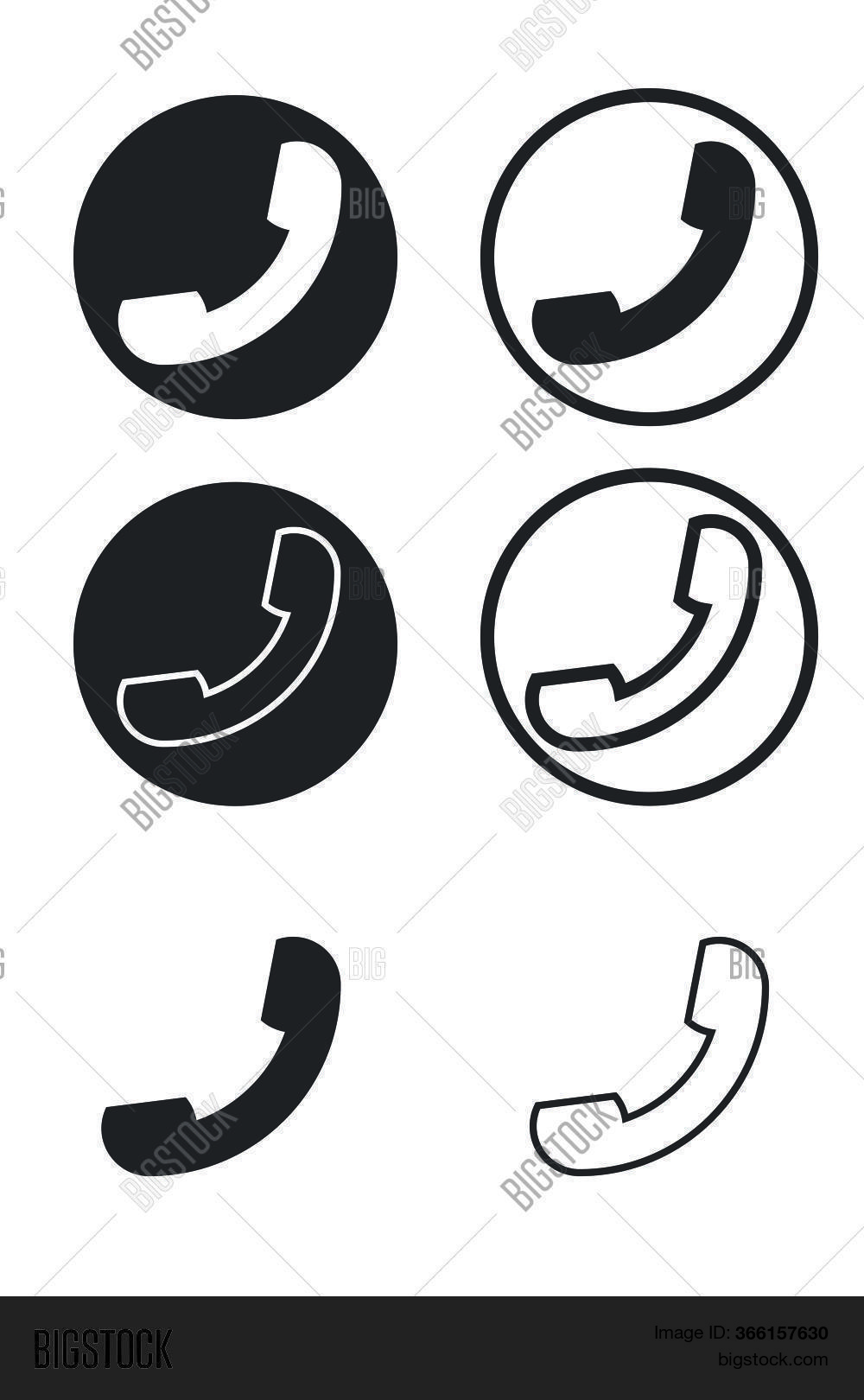Phone Call Sign Icon Vector & Photo (Free Trial) | Bigstock