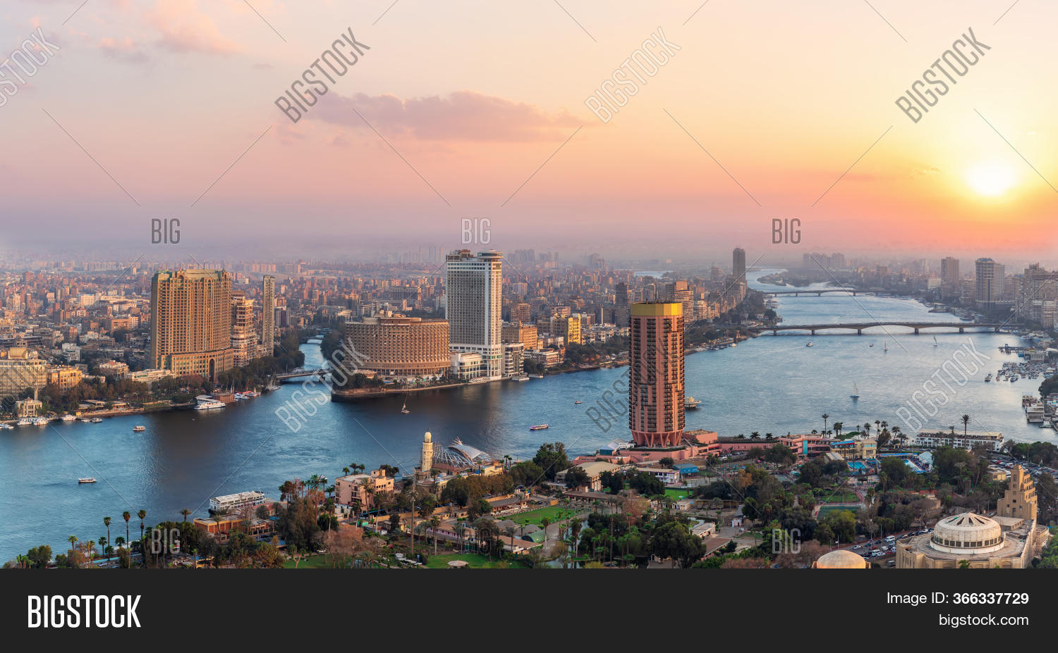 Sunset Over Nile Cairo Image & Photo (Free Trial) | Bigstock