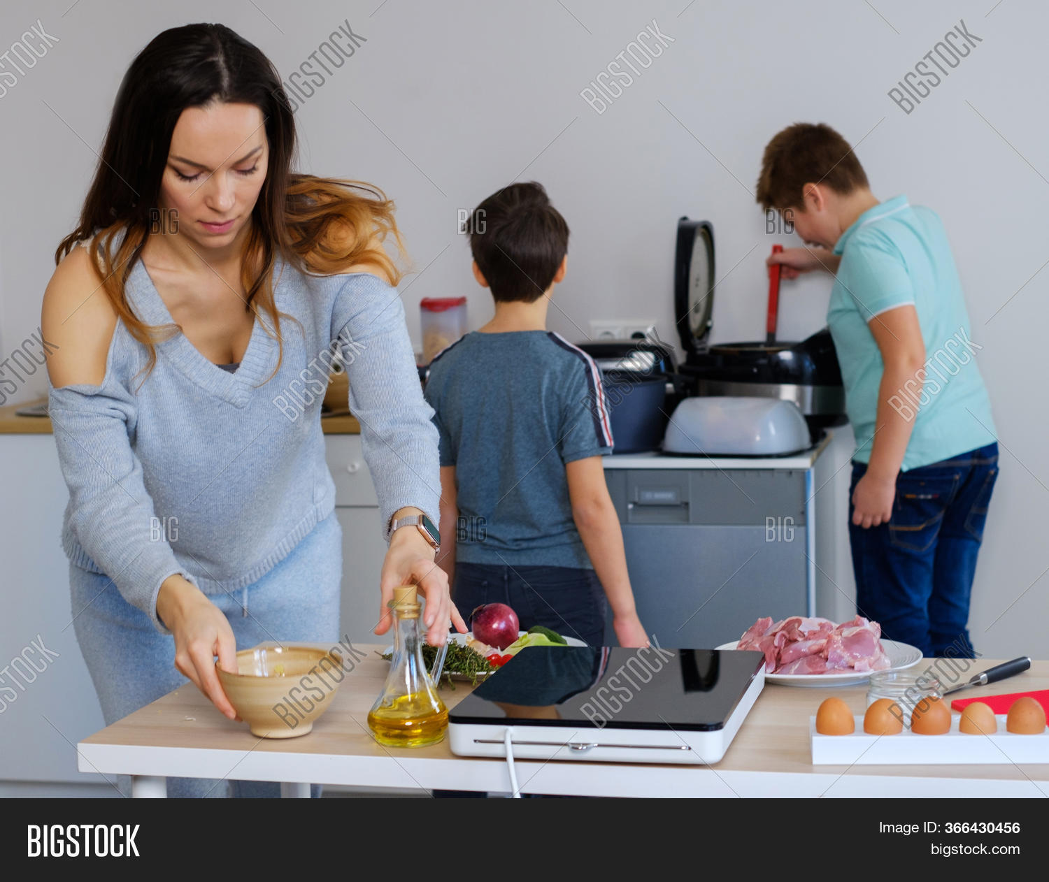 Happy Family Cooking Image & Photo (Free Trial) | Bigstock
