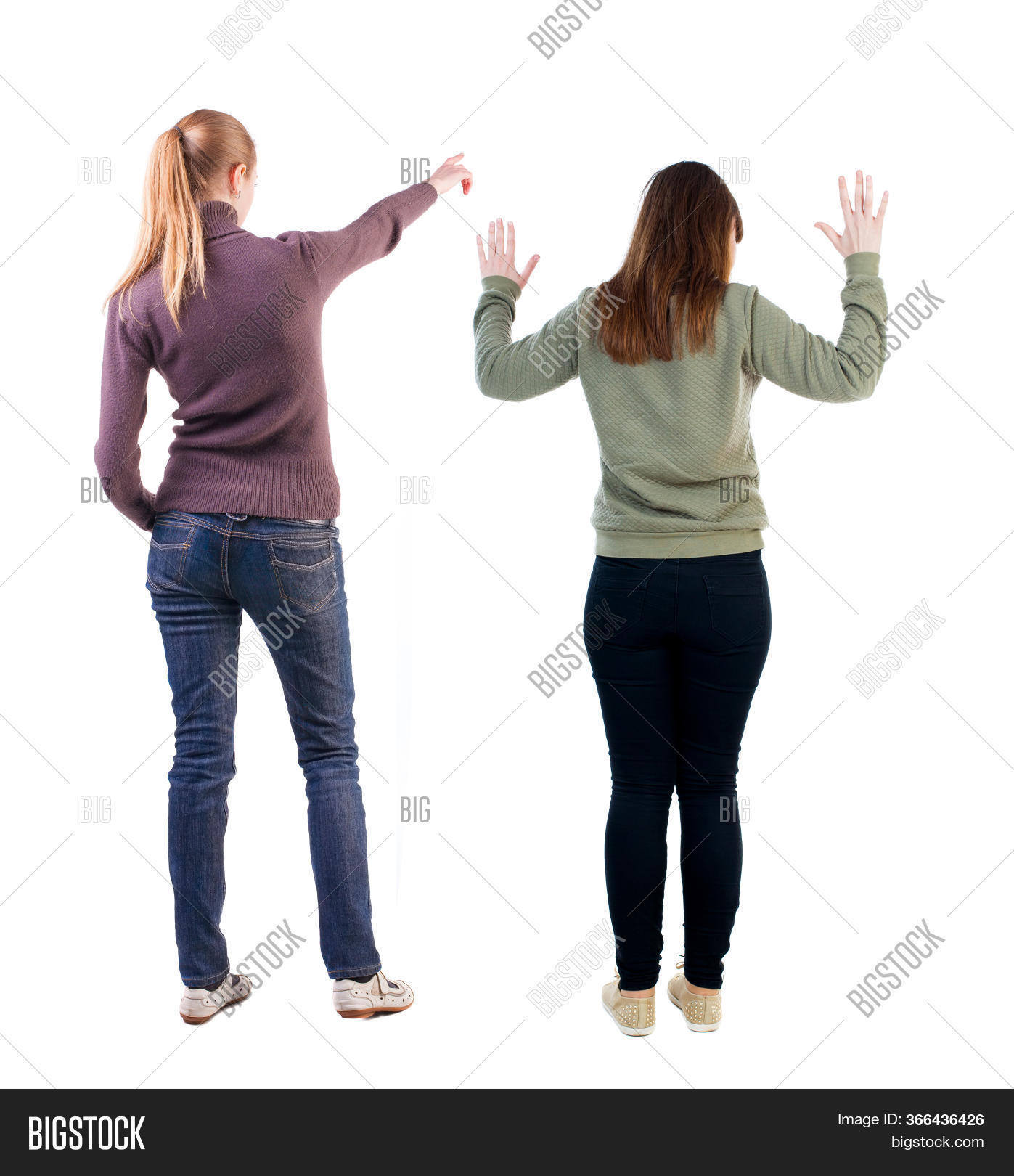 Back View Two Pointing Image & Photo (Free Trial) | Bigstock