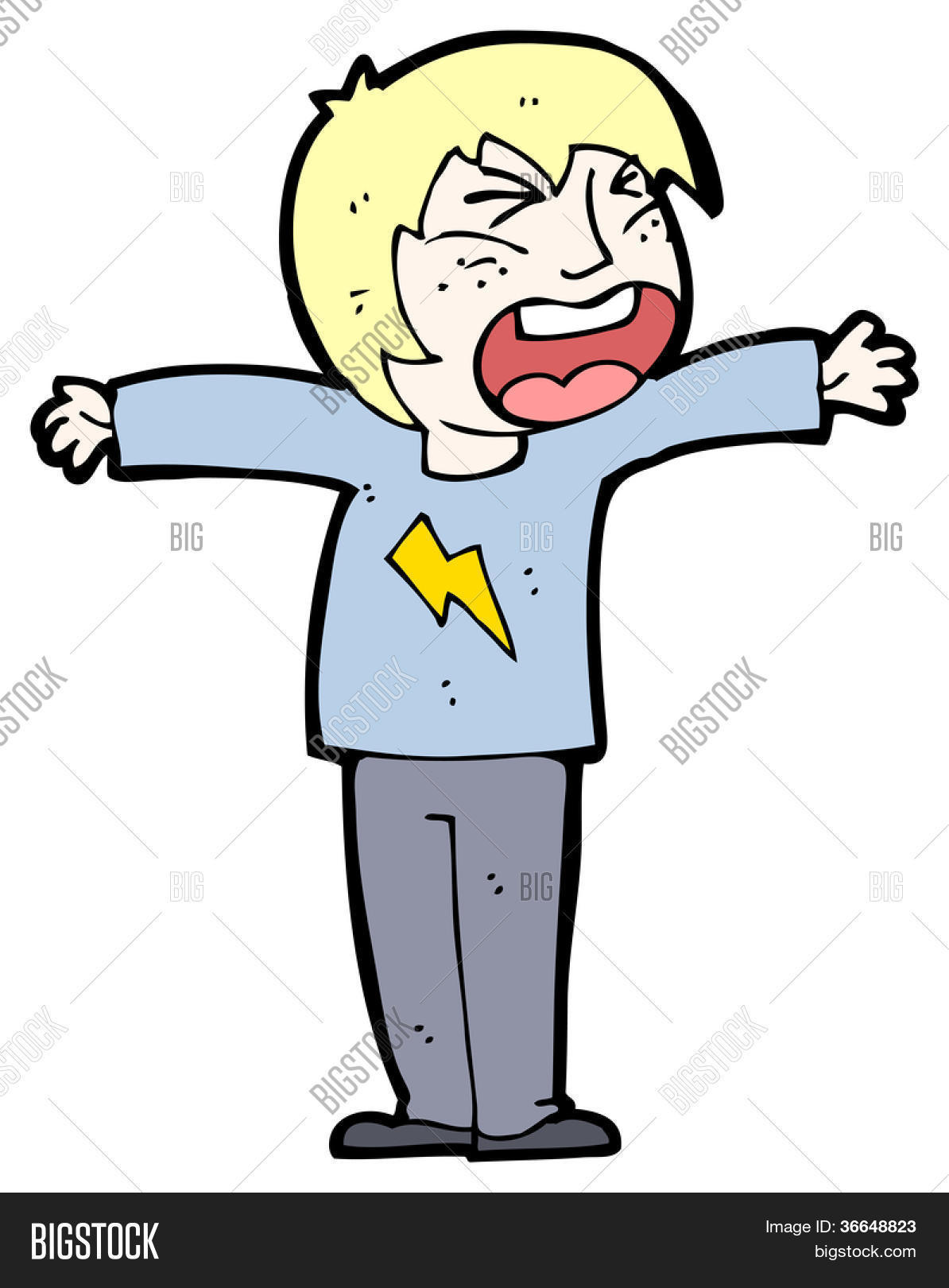 Screaming Boy Cartoon Image & Photo (Free Trial) | Bigstock