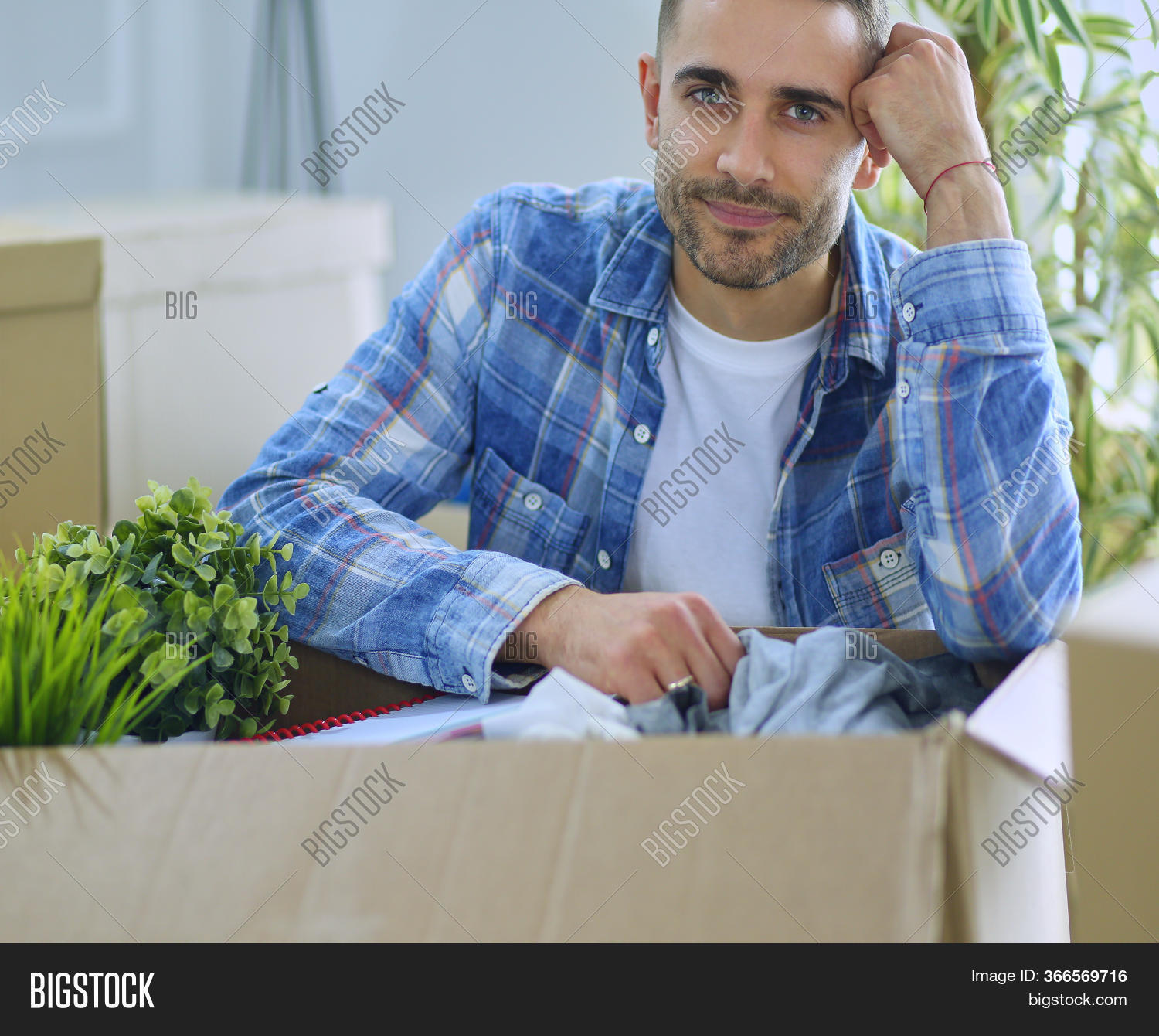 Moving Man Sitting On Image & Photo (Free Trial) | Bigstock