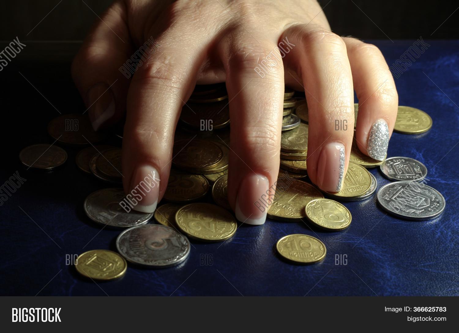 Hand Takes Coins. Image & Photo (Free Trial) | Bigstock