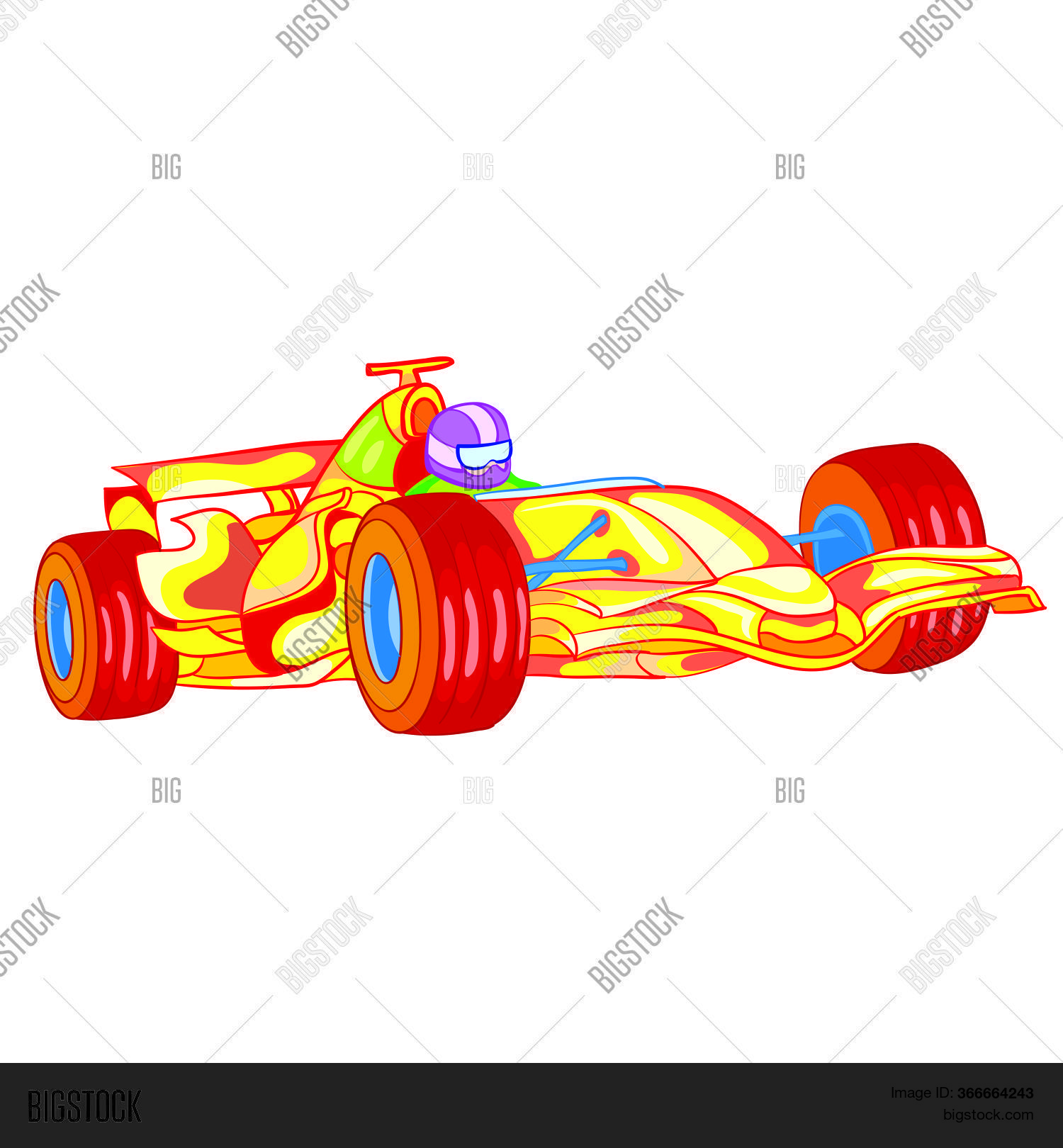 Yellow Racing Car Vector & Photo (Free Trial) | Bigstock