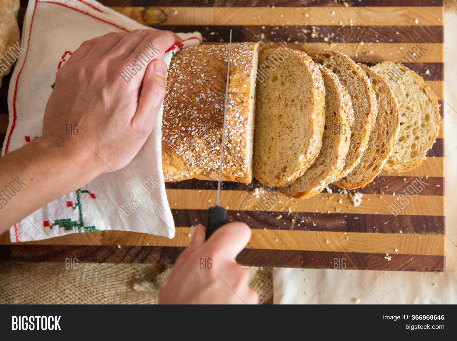 Baker Cutting Crusty Image & Photo (Free Trial) | Bigstock