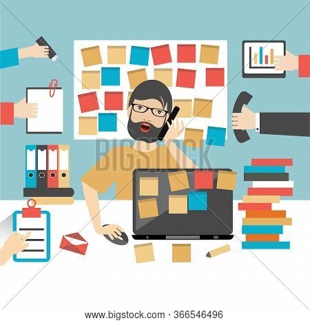 Hard Working Business Vector & Photo (Free Trial) | Bigstock