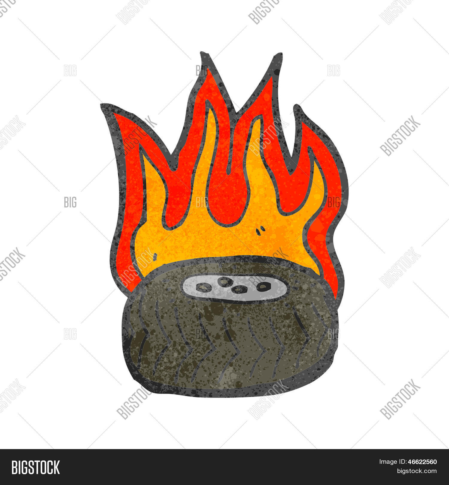 Burning Tyre Cartoon Vector & Photo (Free Trial) | Bigstock