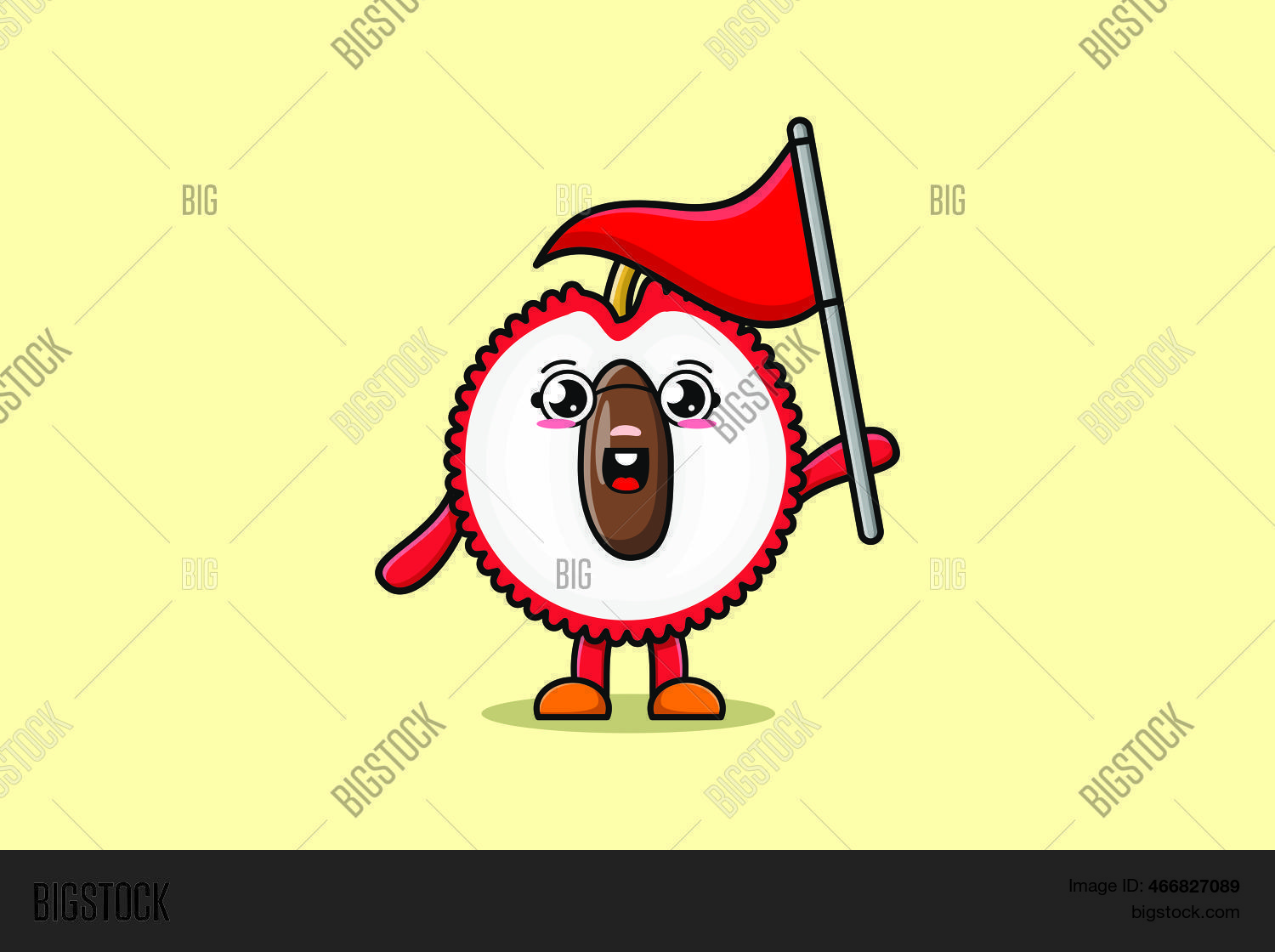 Cute Cartoon Lychee Vector & Photo (Free Trial) | Bigstock