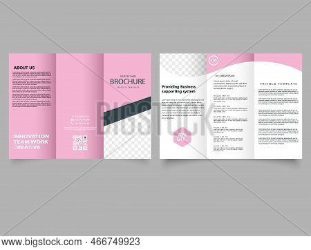 Pink Trifold Brochure Vector & Photo (Free Trial) | Bigstock
