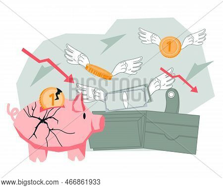 Empty Piggy Bank Cartoon