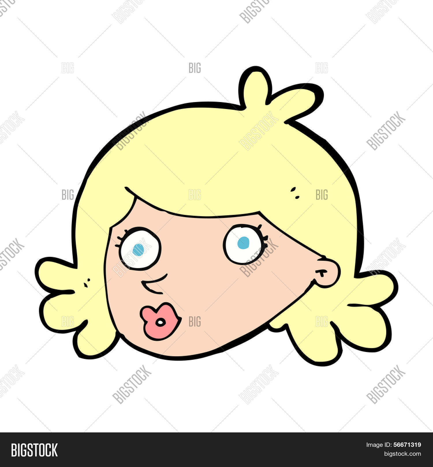 Cartoon Pretty Face Vector & Photo (Free Trial) | Bigstock