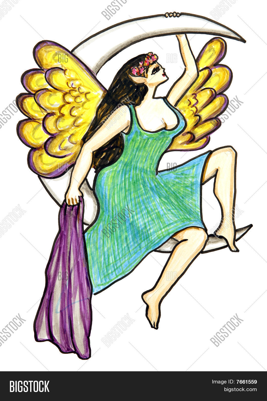 Fairy On Moon Image & Photo (Free Trial) | Bigstock