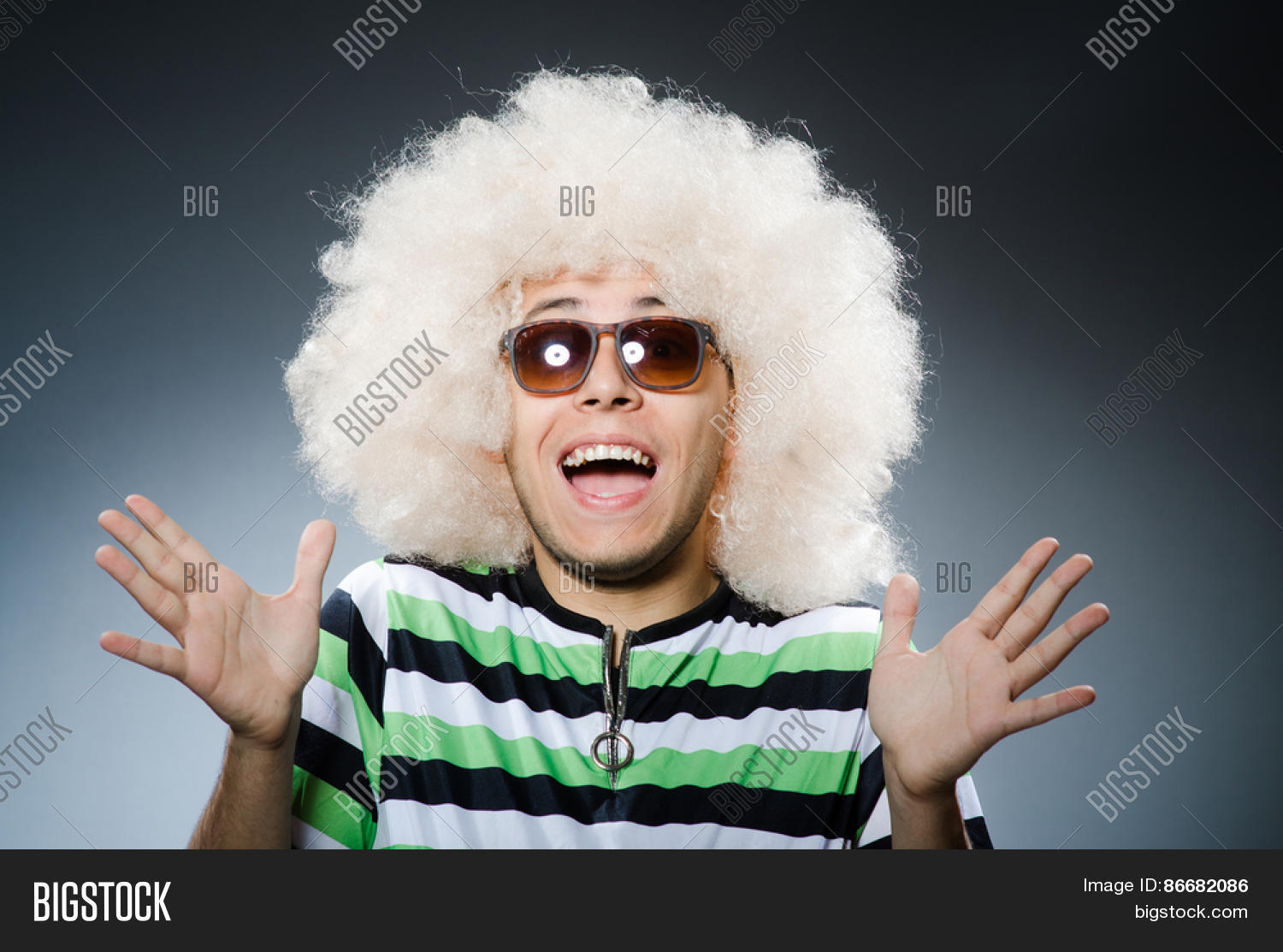 Funny Man Afro Image & Photo (Free Trial) | Bigstock