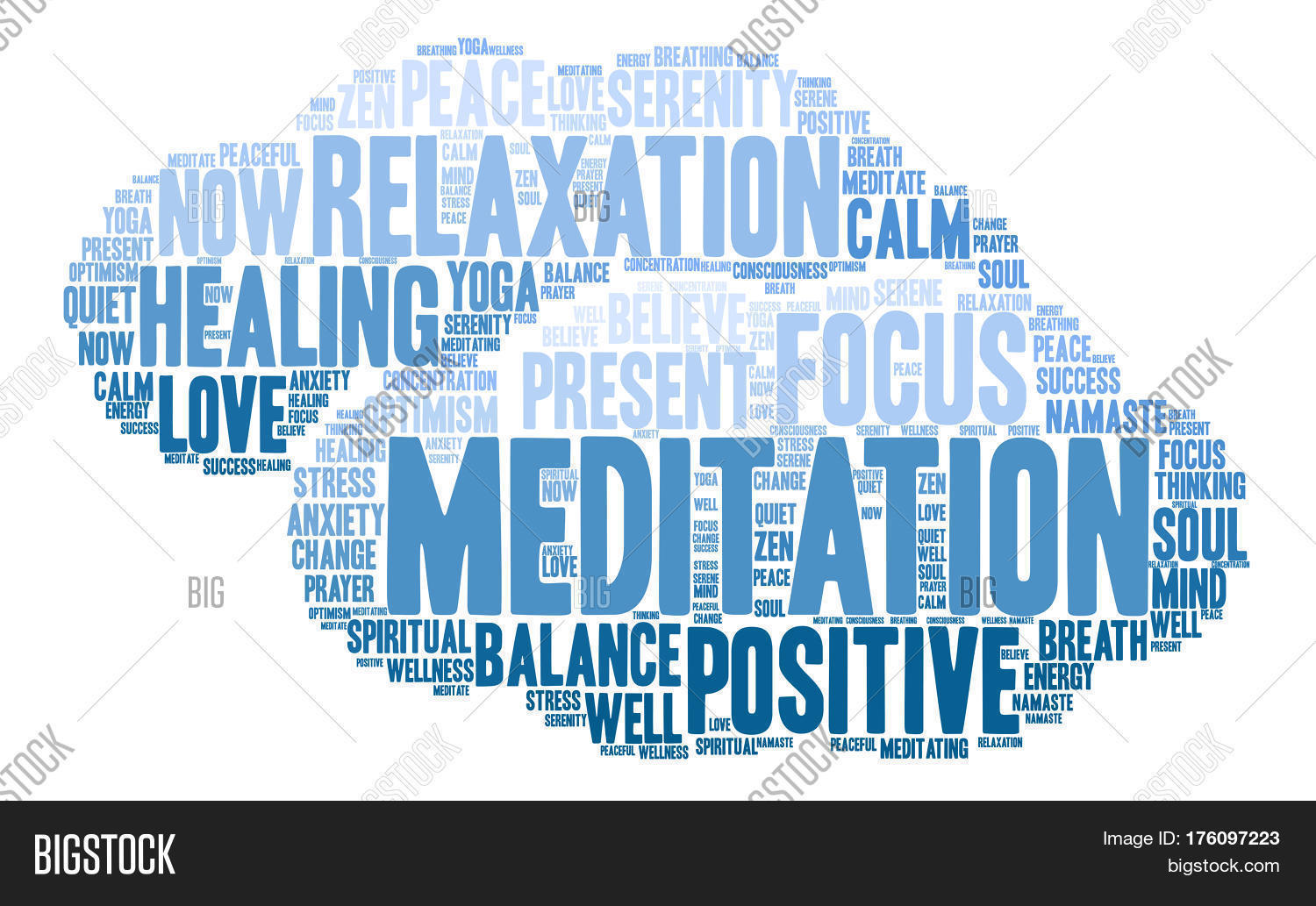 Meditation Word Cloud Vector & Photo (Free Trial) | Bigstock