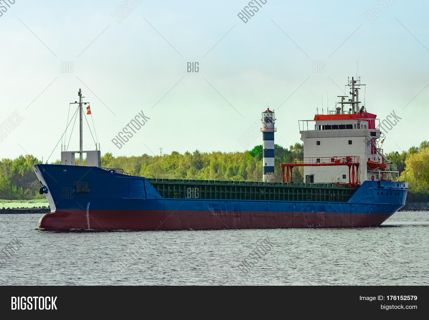 Blue Cargo Ship Image & Photo (Free Trial) | Bigstock