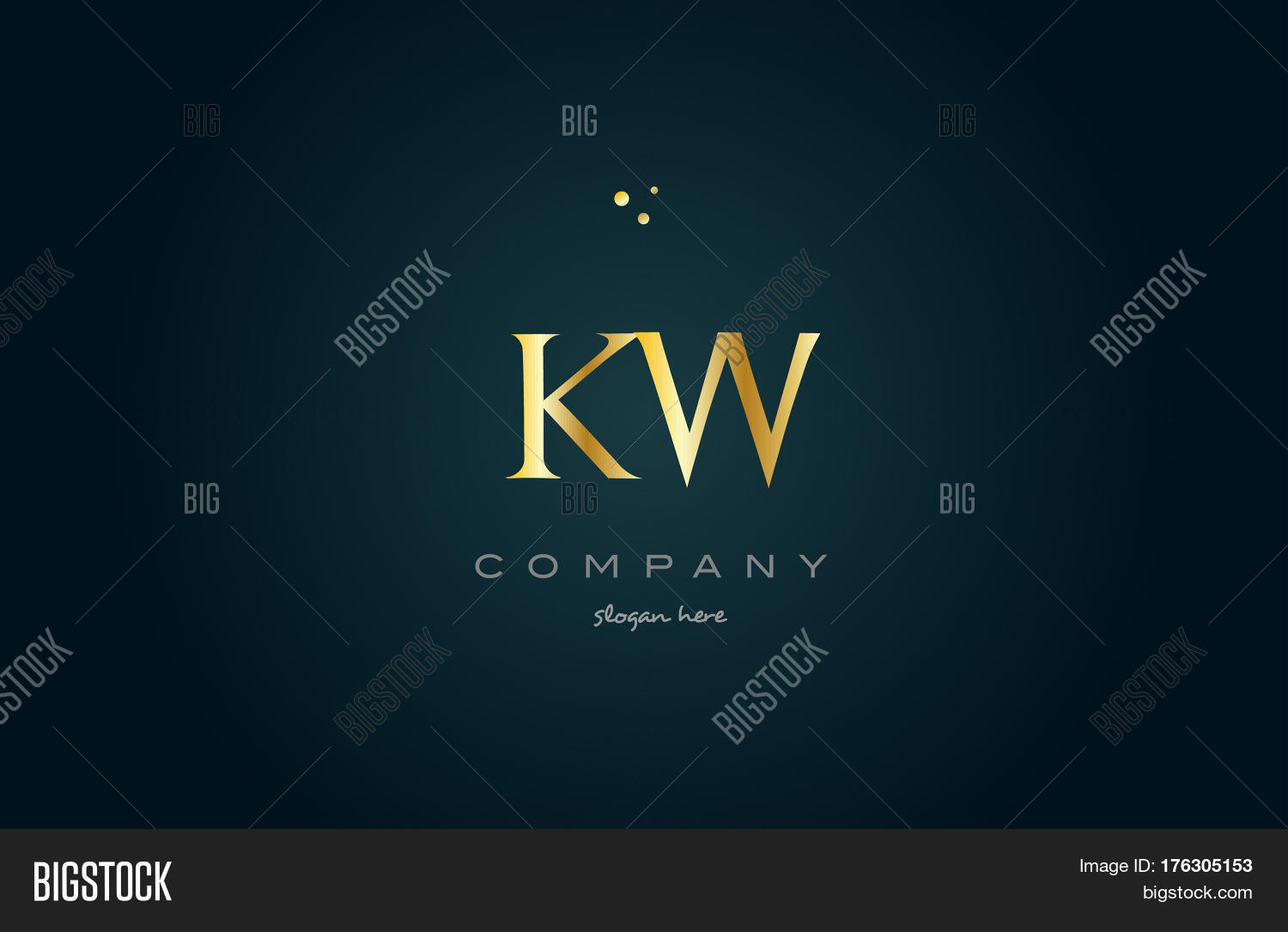 Kw K W Gold Golden Vector & Photo (Free Trial) | Bigstock