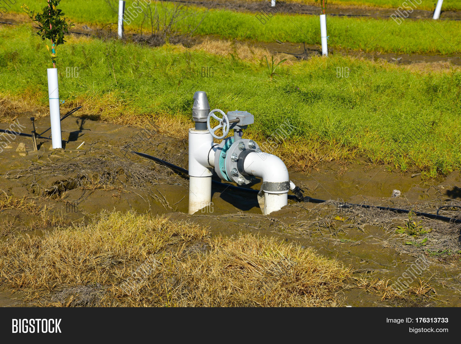 Water Pipe On Field Image & Photo (Free Trial) | Bigstock