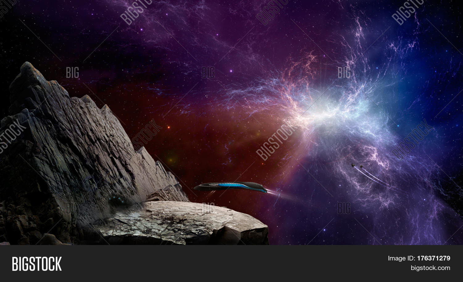 Space Scene. Blue Image & Photo (Free Trial) | Bigstock