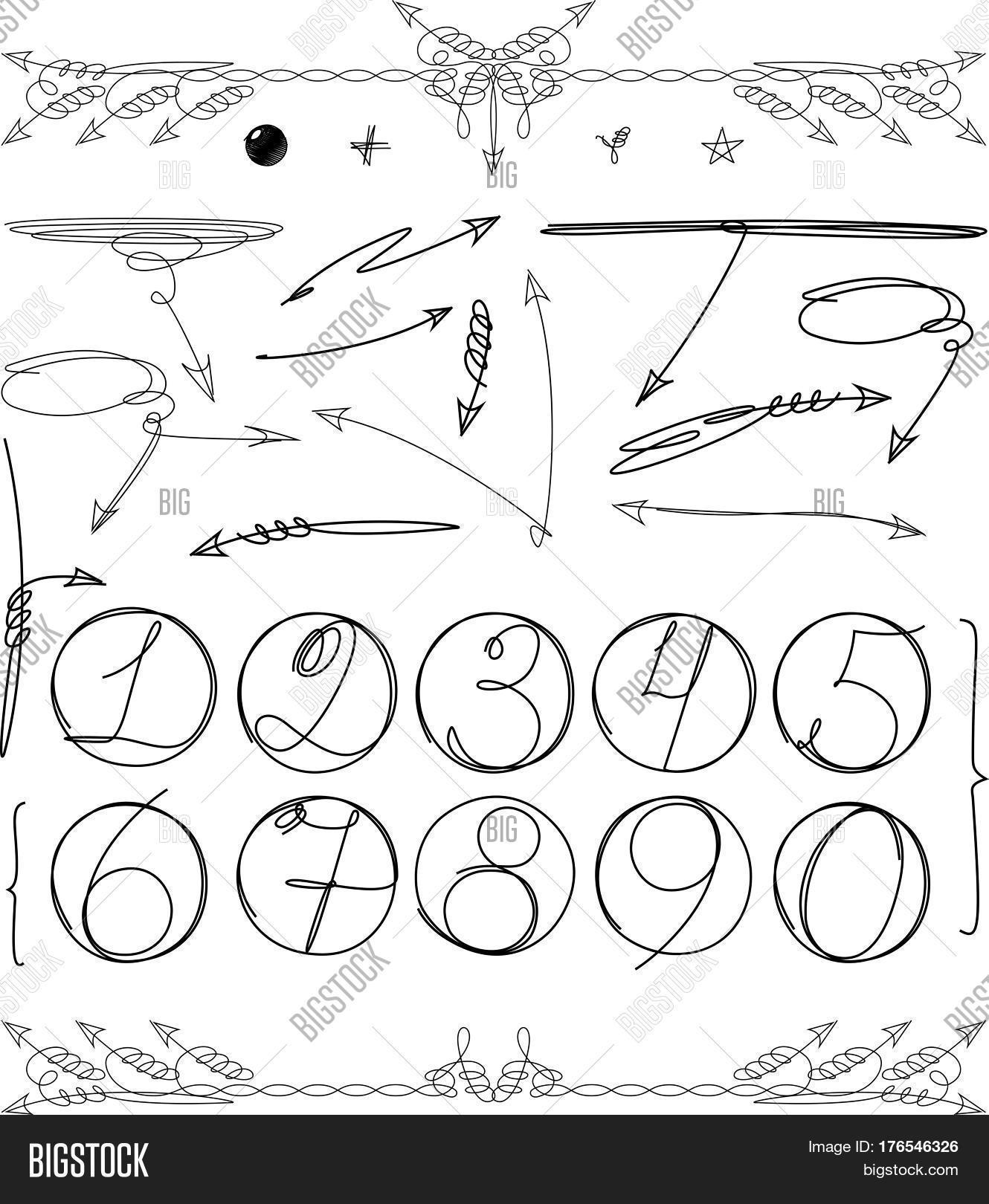 Doodle Numbers Circle Vector & Photo (Free Trial) | Bigstock